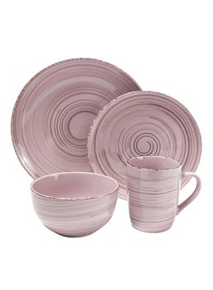 La Mesa 16-Piece Dinnerware Set Pink KSA | Riyadh, Jeddah