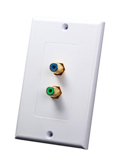 Generic Dual Port Coaxial Cable RCA Audio & Video Jack Wall Panel White ...