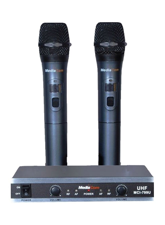 MediaCom MCI Karaoke System With 2 Wireless Microphone 799U Black ...