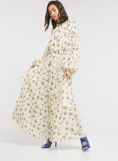 ANOTAH Chiffon Maxi Dress Yellow UAE | Dubai, Abu Dhabi