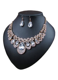 Generic Water Drop Gem Diamond Necklace And Earring Jewellery Set ...