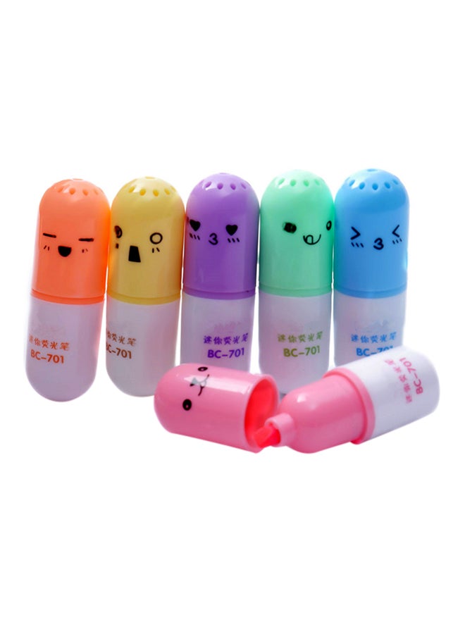 Generic 6-Piece Pill Shaped Highlighter Pen Set Orange/Pink/White ...