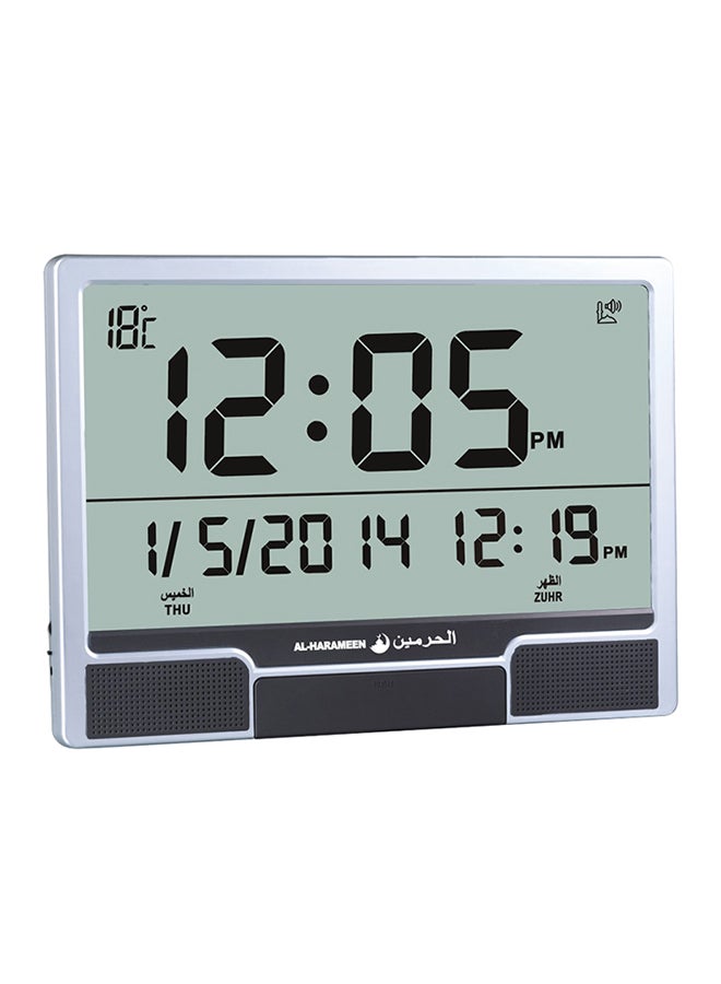 AL-HARAMEEN Azaan Clock With Prayer Timing Display White/Grey | Best ...
