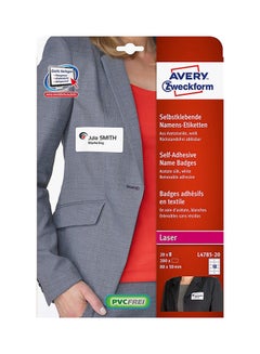 AVERY 20-Sheet Self Adhesive Name Badge White UAE | Dubai, Abu Dhabi