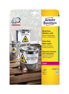 AVERY 20-Sheet Heavy Duty Labels White UAE | Dubai, Abu Dhabi
