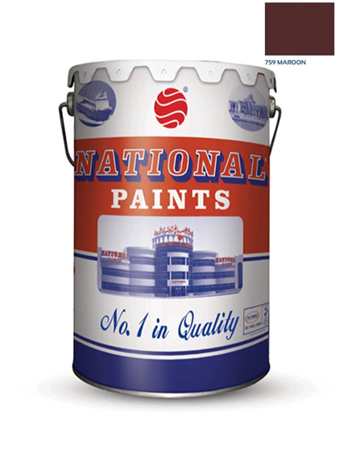 NATIONAL PAINTS Anti-Bacterial Water Based Wall Paint Maroon 3.6Liters ...
