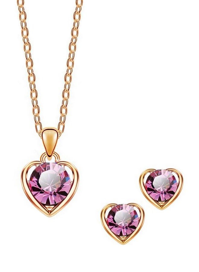 Generic 4-Piece 18 Karat Gold Plated Heart Shape Jewellery Set | Best ...