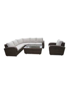 Generic 3-Piece Sofa Set Brown/White KSA | Riyadh, Jeddah