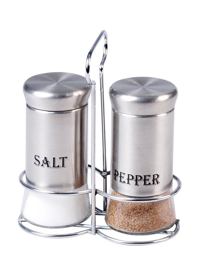 CusineArt Salt And Pepper Container Set With Stand Silver/Clear 130ml ...