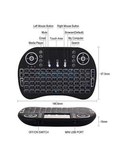 Generic Mini Backlight Wireless 2.4Ghz Keyboard With Touchpad Black UAE ...