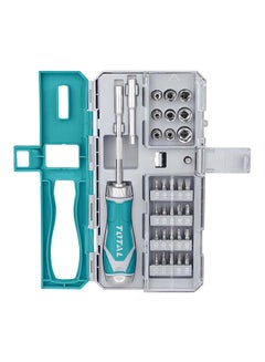 TOTAL 33-Piece Ratchet Screwdriver And Socket Set Green/Grey/Silver ...
