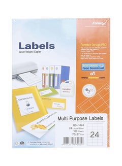 Formtec 100-Sheets Label Per Sheet Box (24 Labels Per Sheet) UAE ...