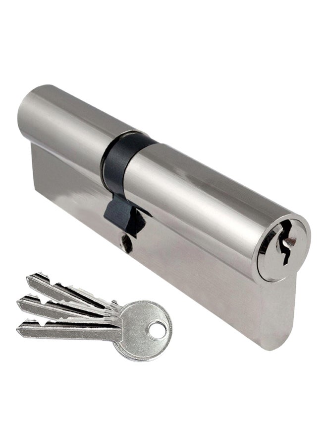 MEGGO Cylinder Steel Door Lock Silver/Black 70mm | Best Price UAE ...