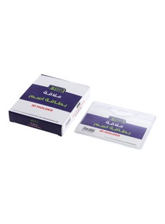 SBC 20-Piece Plastic Vertical Name Tag Badge ID Card Holders Clear ...