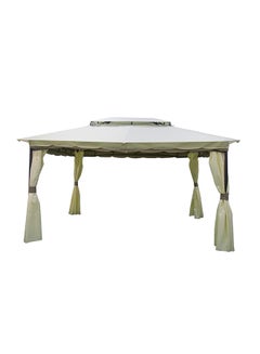 Generic Double Topped Metal Gazebo With Side Curtains Beige 300x400cm ...