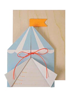 Meri Meri 16-Piece Silly Circus Invitation Card With Envelope Set 45 ...