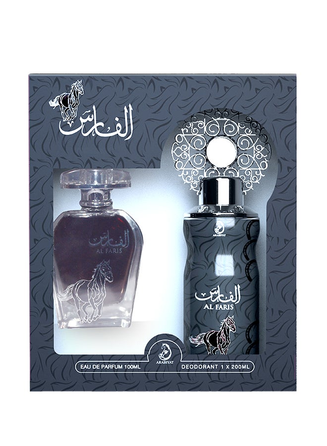 ARABIYAT Al Faris Gift Set (1 x EDP 100 ml, 1 x Perfume Spray 200ml ...