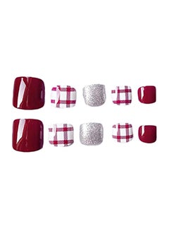 Wangmeili False Toenails For Big Toes Women Girls Artificial Multicolor ...