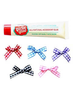 Girlie Glue Glue And 5 Gingham Newborn Bows UAE | Dubai, Abu Dhabi