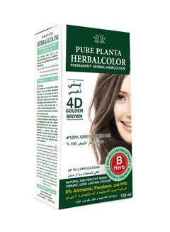 تسوق بيور بلانتا وصبغة الشعر الدائمة من الأعشاب 4D بني ذهبي 135مل أونلاين في مصر