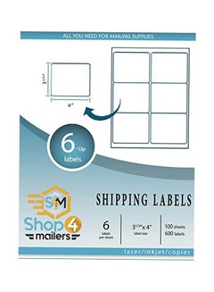 Shop4Mailers 100 Sheet Self Adhesive Shipping Labels White KSA | Riyadh ...