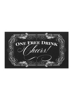 Wedding Advice Cards 50-Piece One Free Drink Cheers Ticket Set Black ...