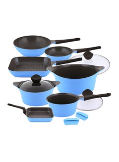 Neoflam 11-Piece Aeni Cookware Set Blue/Black | Best Price UAE | Dubai ...