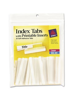 AVERY 25-Piece Index Tabs With Printable Insert Set Clear/Yellow/White ...