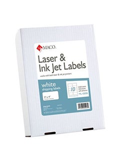 Maco 2500-Piece Shipping Label Set For Laser And Inkjet Printer White ...