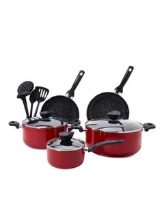 BERGNER 12-Piece Bellini Press Aluminium Non-Stick Cookware Set Red ...