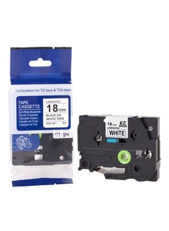 Generic Compatible 18 mm Black Characters on White Label Laminated Tape ...