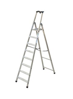 FACAL - ITALY 7-Step Platform Ladder With Climbing Side Silver/Black ...