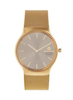 Swiscardin men 22K Gold Plated Sapphire Coated Analog Watch 11963-C ...