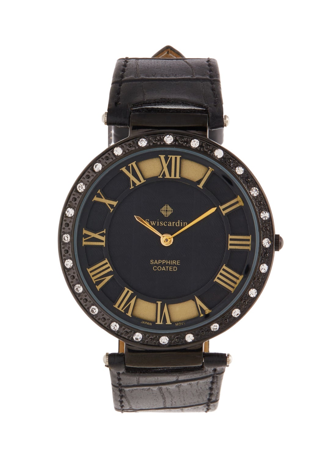 Swiscardin Women's Leather 22K Gold Plated Watch | Best Price UAE ...