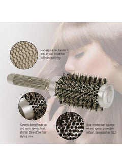 ANSELF Ceramic Ionic Round Bristle Roller Comb Silver/Grey 45millimeter ...