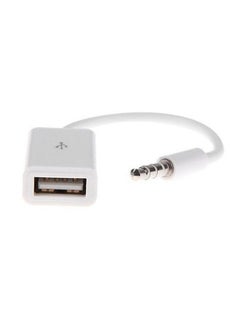 Generic MP3 Male AUX Audio Plug To USB 2.0 Female Converter Cable White ...