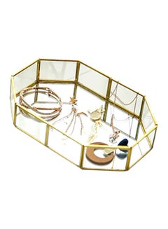 Generic Glass Makeup Organizer Tray Gold/Clear 20x14.2x4.5cm KSA ...