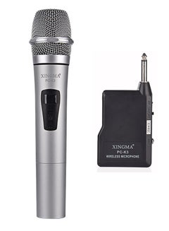 Generic Wireless Microphone With Receiver For Karaoke 4475700182 Silver ...