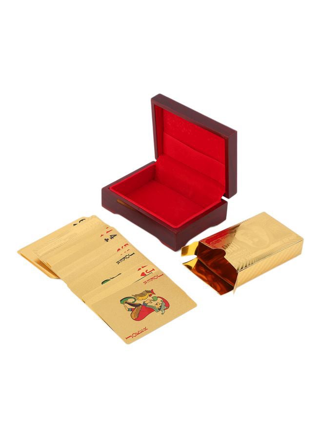 Generic 54-Piece 24K Carat Gold Foil Plated Playing Card With Wood Box ...