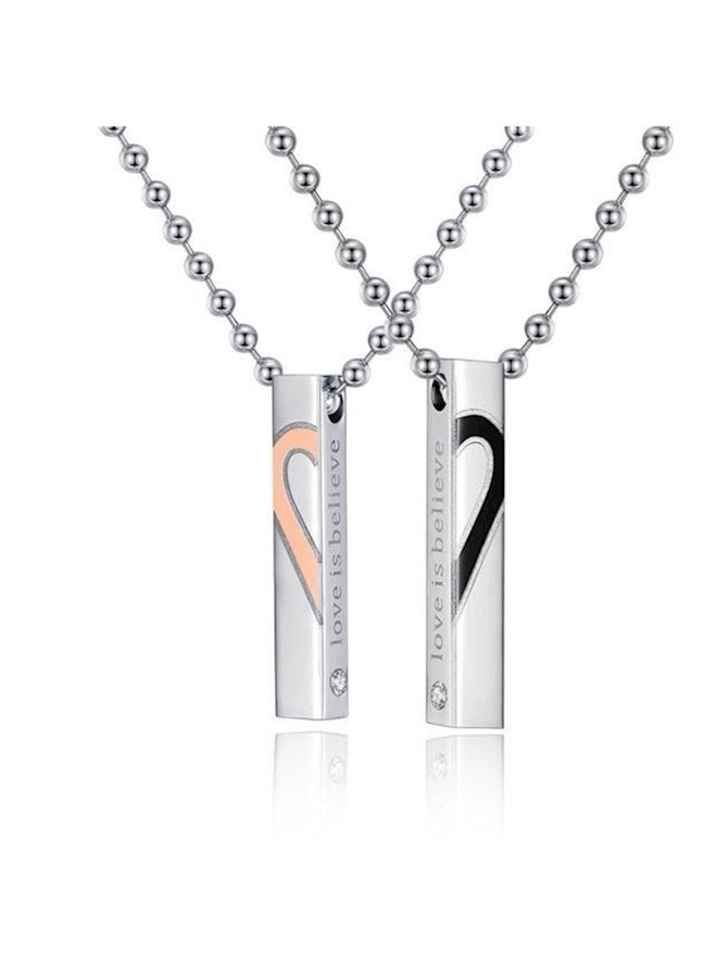 Generic 2-Piece Heart Love Titanium Couple Pendant Necklace | Best ...