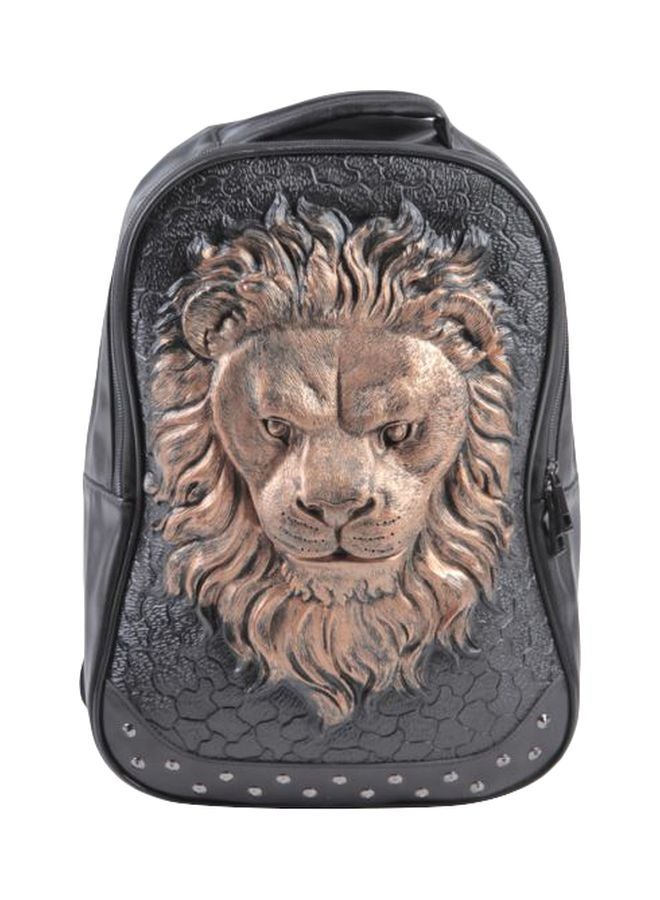 Generic Lion Molded Backpack Black/Gold | Best Price KSA | Riyadh, Jeddah