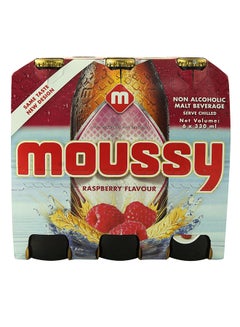 Moussy Non Alcoholic Raspberry Flavour Malt Beverage Bottles 330ml pack ...