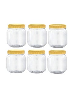 Sunpet 6-Piece Plastic Spice Jar Set Clear/Yellow 500ml KSA | Riyadh ...
