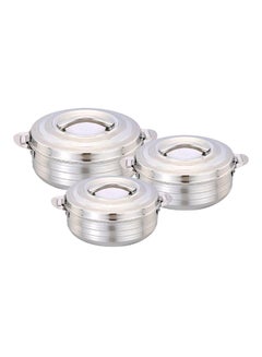Generic 3-Piece Hot Pot Set Silver KSA | Riyadh, Jeddah