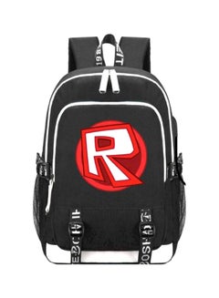 Generic R Printed School Backpack Black/Red/White KSA | Riyadh, Jeddah