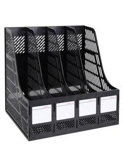Deli 4-Grid Quadruple File Storage Rack Black KSA | Riyadh, Jeddah