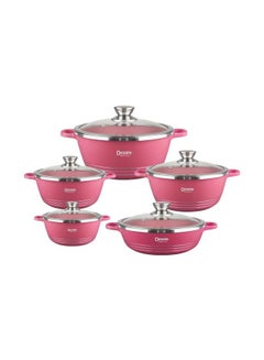 DESSINI 10-Piece Granite Cookware Set Pink/Clear UAE | Dubai, Abu Dhabi