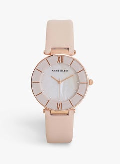 ANNE KLEIN women Blush Swarovski Encrusted Leather Strap Watch UAE ...
