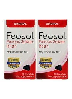 Feosol Pack Of 2 Ferrous Sulfate Iron Supplement 65mg - 120 Tablets KSA ...