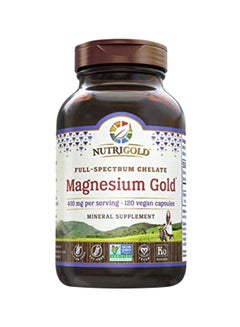 Nutrigold Magnesium Gold Chelated Supplement 400 Mg - 120 Vegan ...